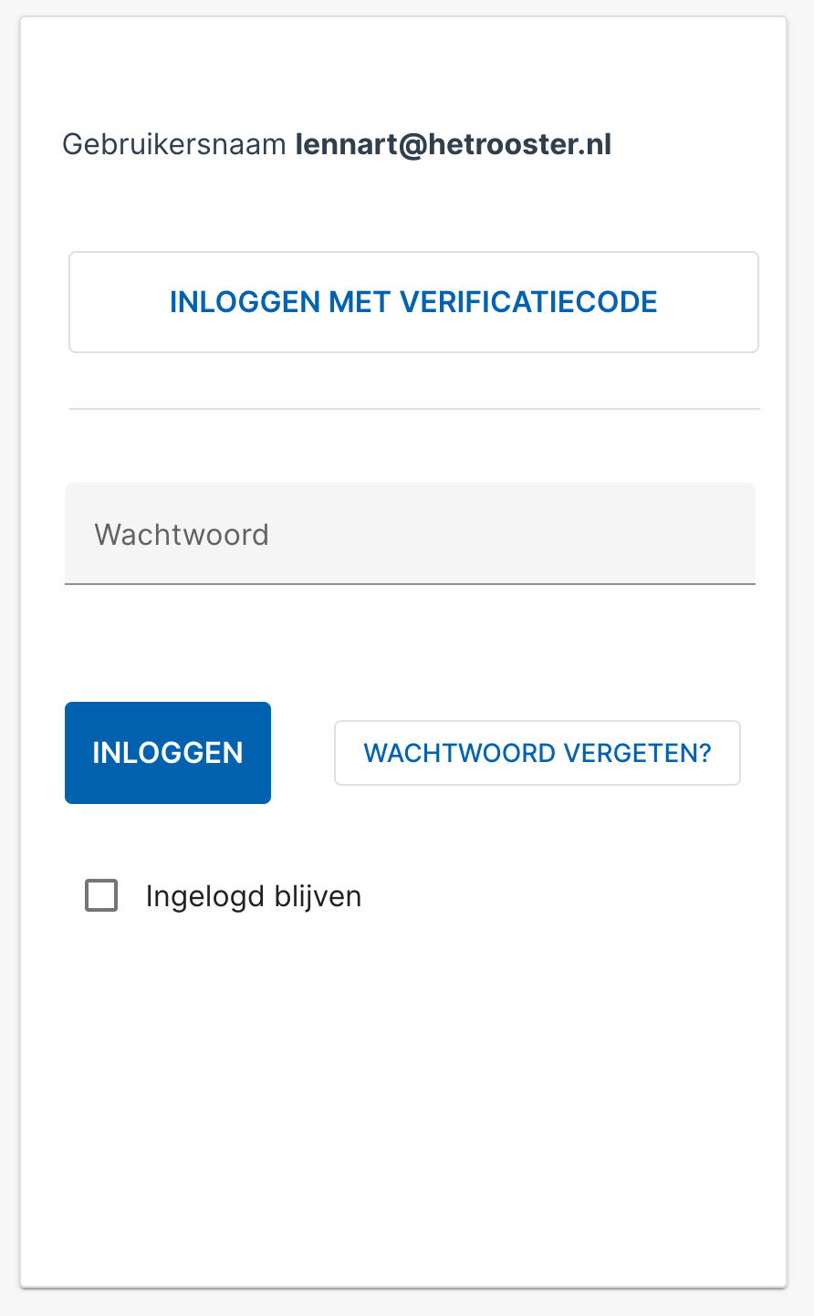 Hoe werkt inloggen met een eenmalige code? – Het Rooster Support